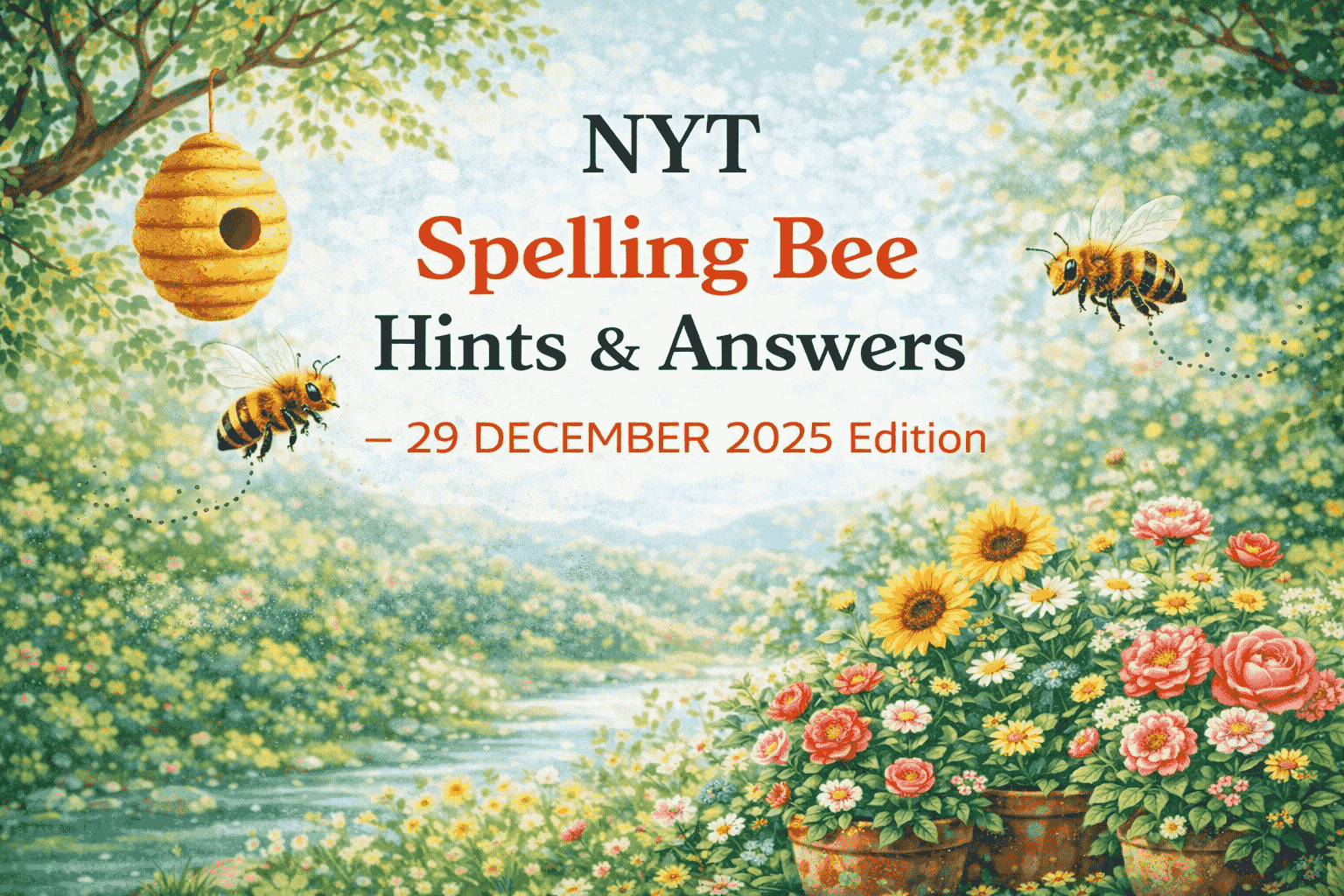 NYT Spelling Bee Hints & Answers – 29 DECEMBER 2025 Edition - Spelling ...